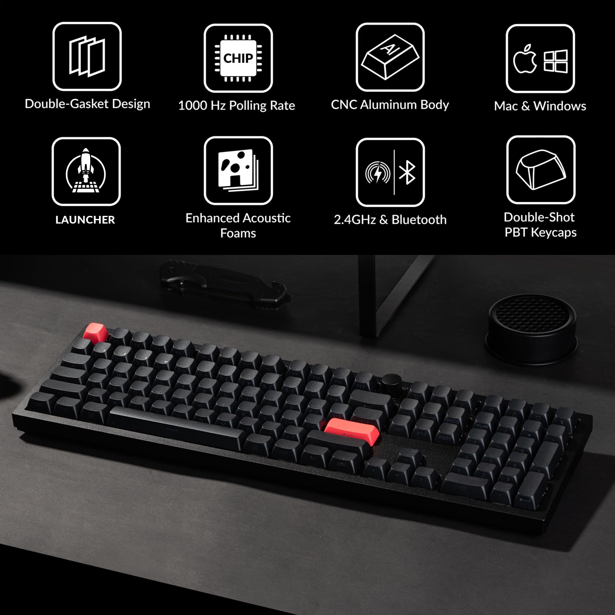 Mua Keychron Q6 Max QMK/Launcher Wireless Bluetooth/2.4 GHz/USB-C Wired ...