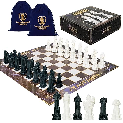 TAUTINSPO Unique Chess Set,Wizard Chess,15" Folding Chess Board,Chess ...