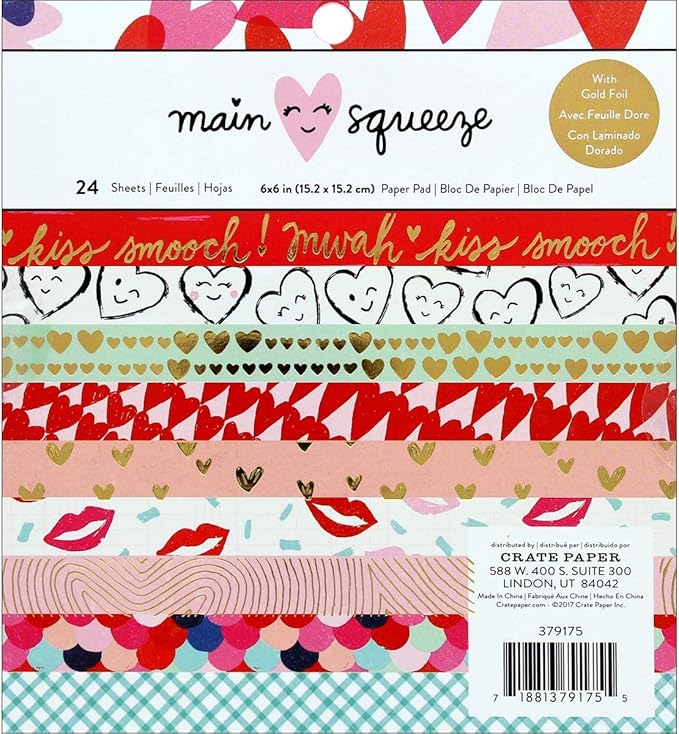Amazon.com: Main Squeeze 6 x 6 Paper Pad - Crate Paper