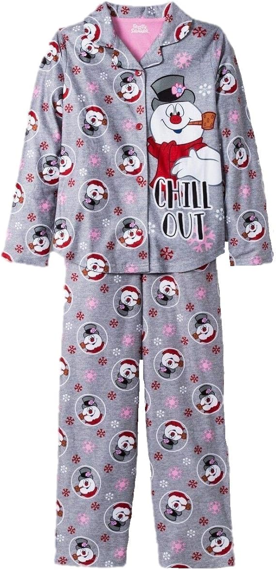 Amazon.com: Frosty The Snow Man Chill Out Flannel Button Down Pajama ...
