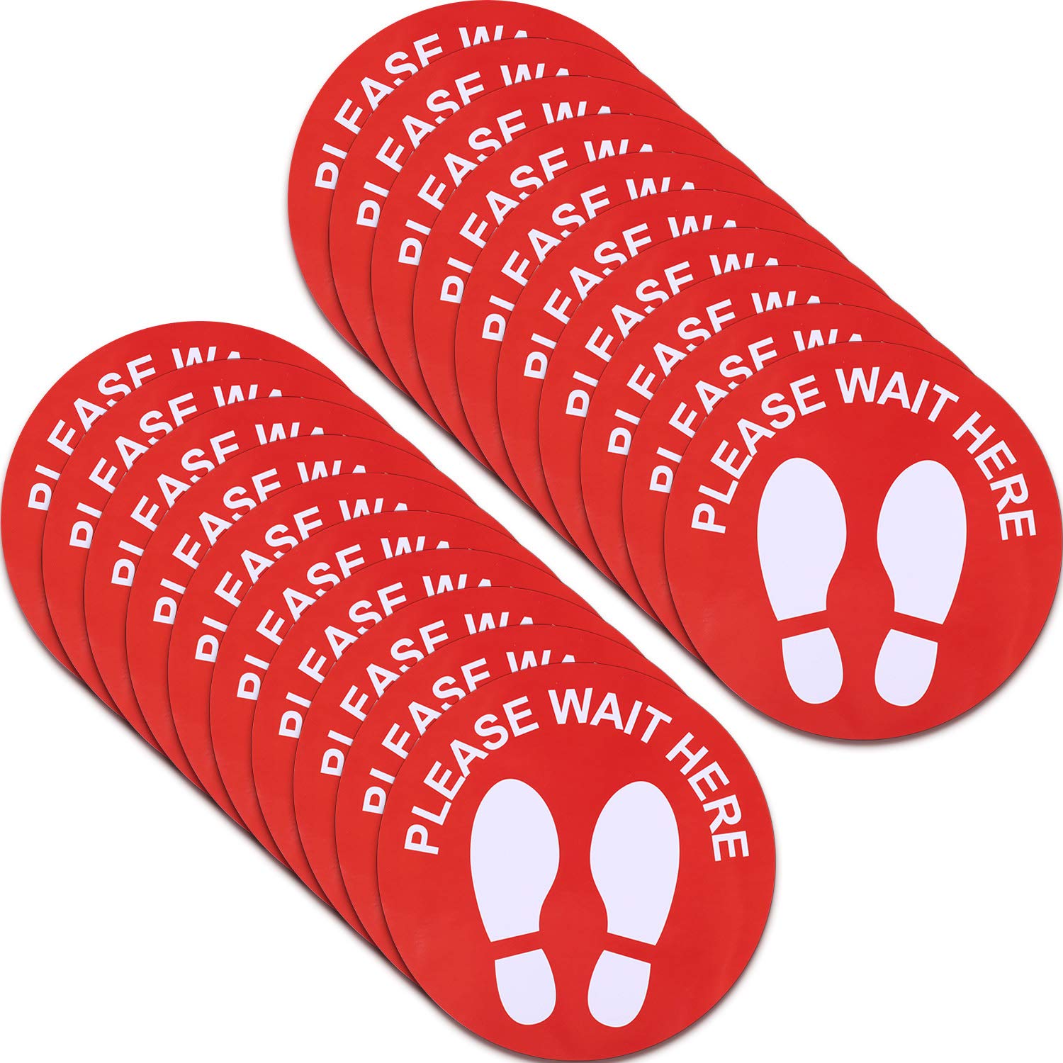 Buy 20 Pieces Social Floor Sticker Removable Stop Feet Apart Stand
