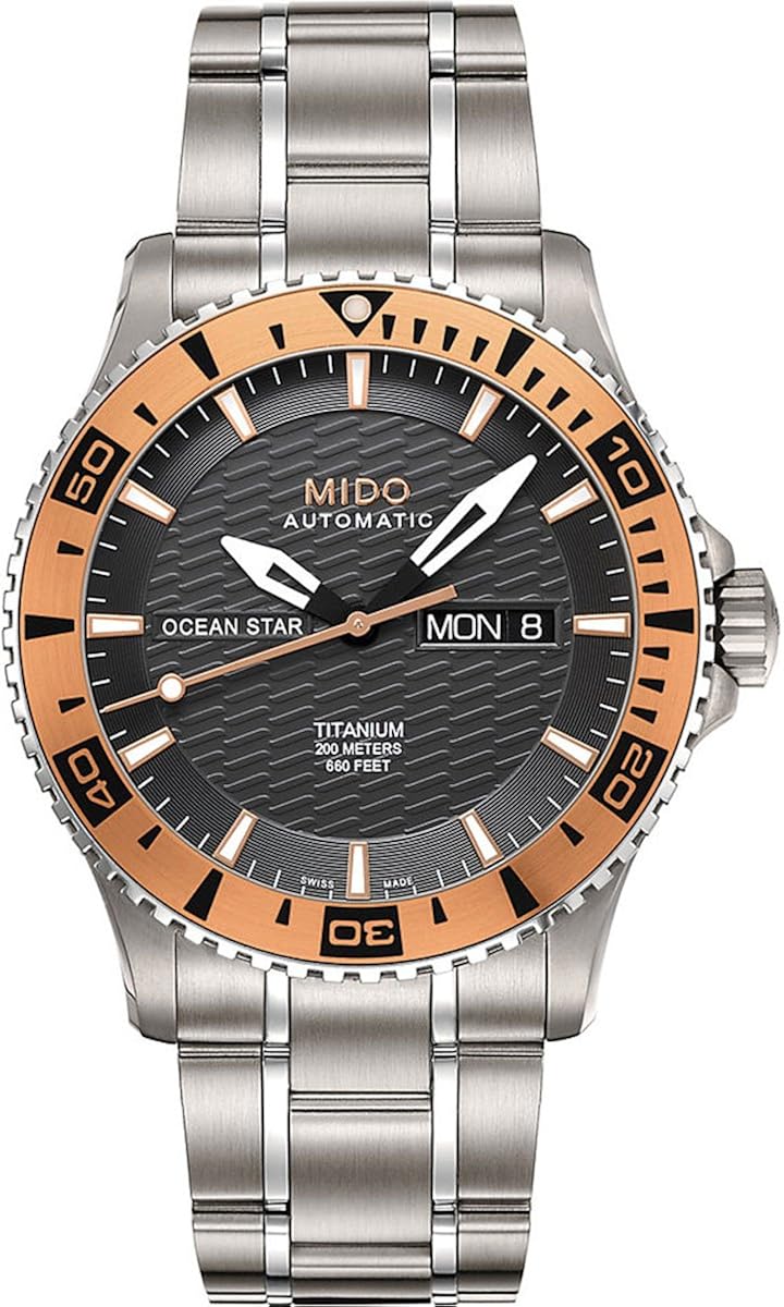 Mido Herren-Armbanduhr XL Ocean Star Analog Automatik Titan ...