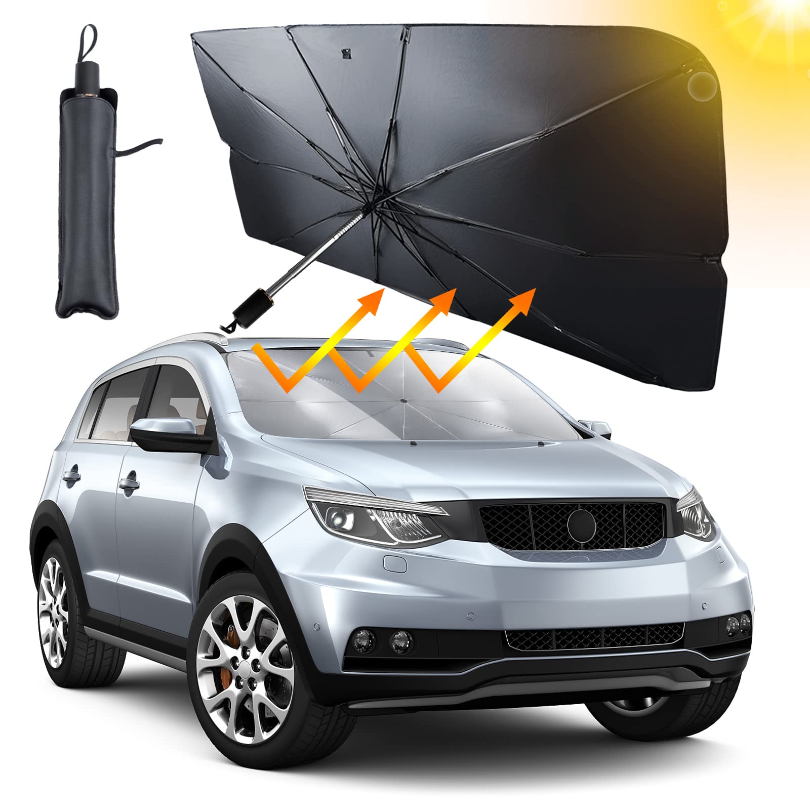 AXYWINBO Car Windshield Sun Shade Umbrella,Sedan SUV Car Windshield Sun ...