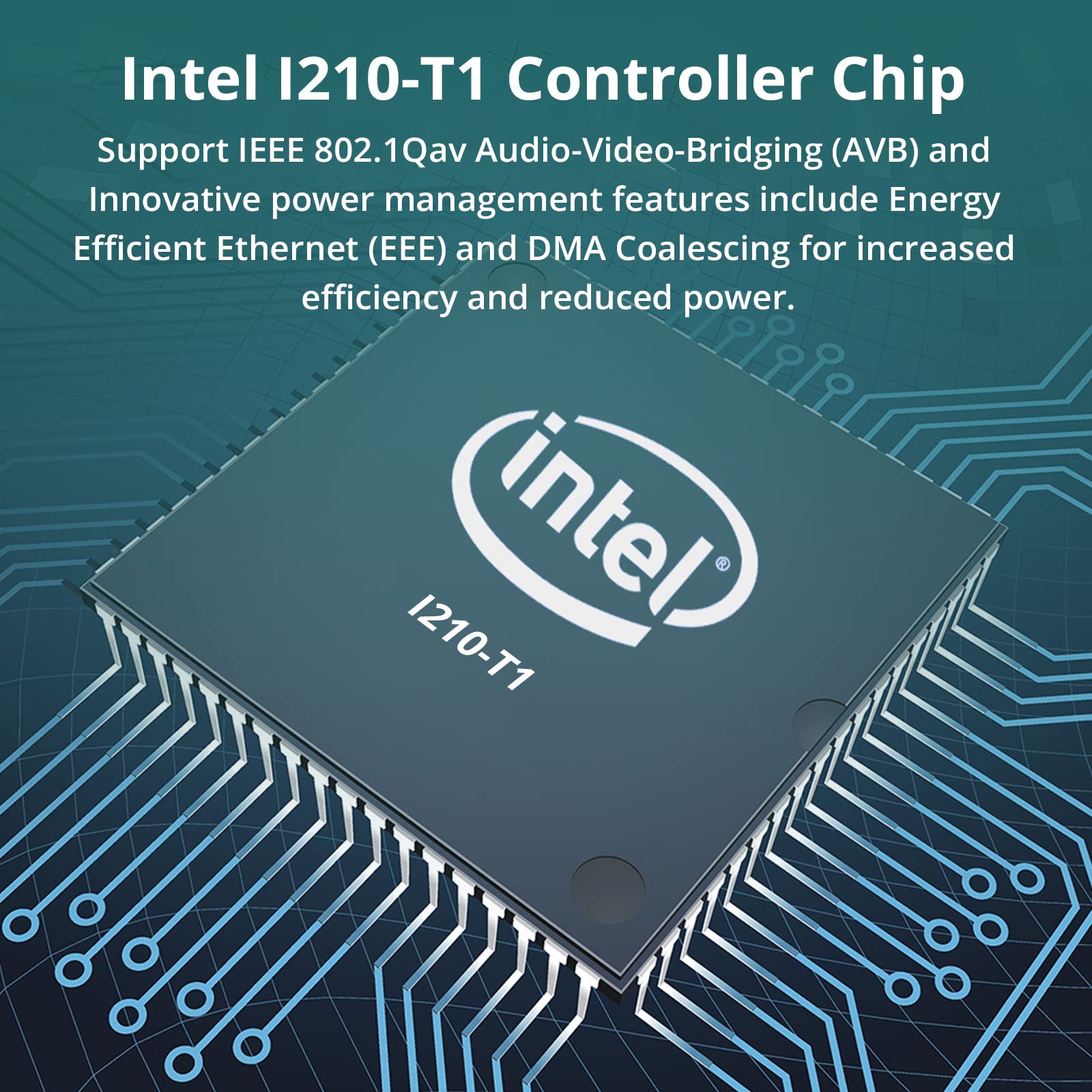 Ipolex PCIe NIC Gigabit Network Adapter Card With Intel I210AT Controller, 10/100/1000Mbps PCI ...