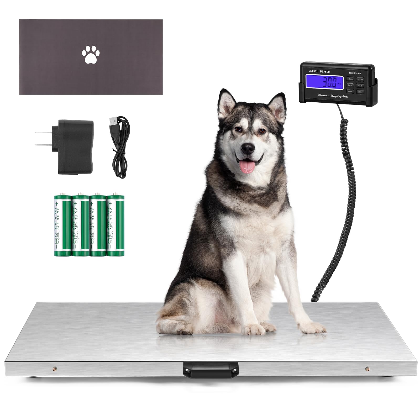 Bonvoisin Pet Scale for Large Dog 1100lb x 0.2lb, Postal Scale with ...