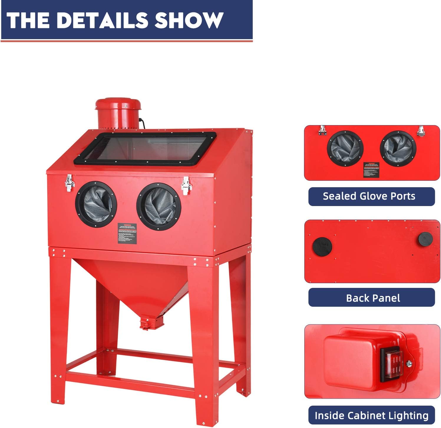 SUNCOO Bench Top Abrasive Blast Cabinet with Dust Collection Reclaimer ...
