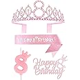Amazon.com: 8th Birthday Decorations for Girl, Including 8th Birthday Crown/Tiara, Sash, Happy ...