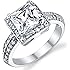 Amazon.com: 1.25 Carat Princess Cut Cubic Zirconia CZ Sterling Silver 925 Engagement, Wedding ...