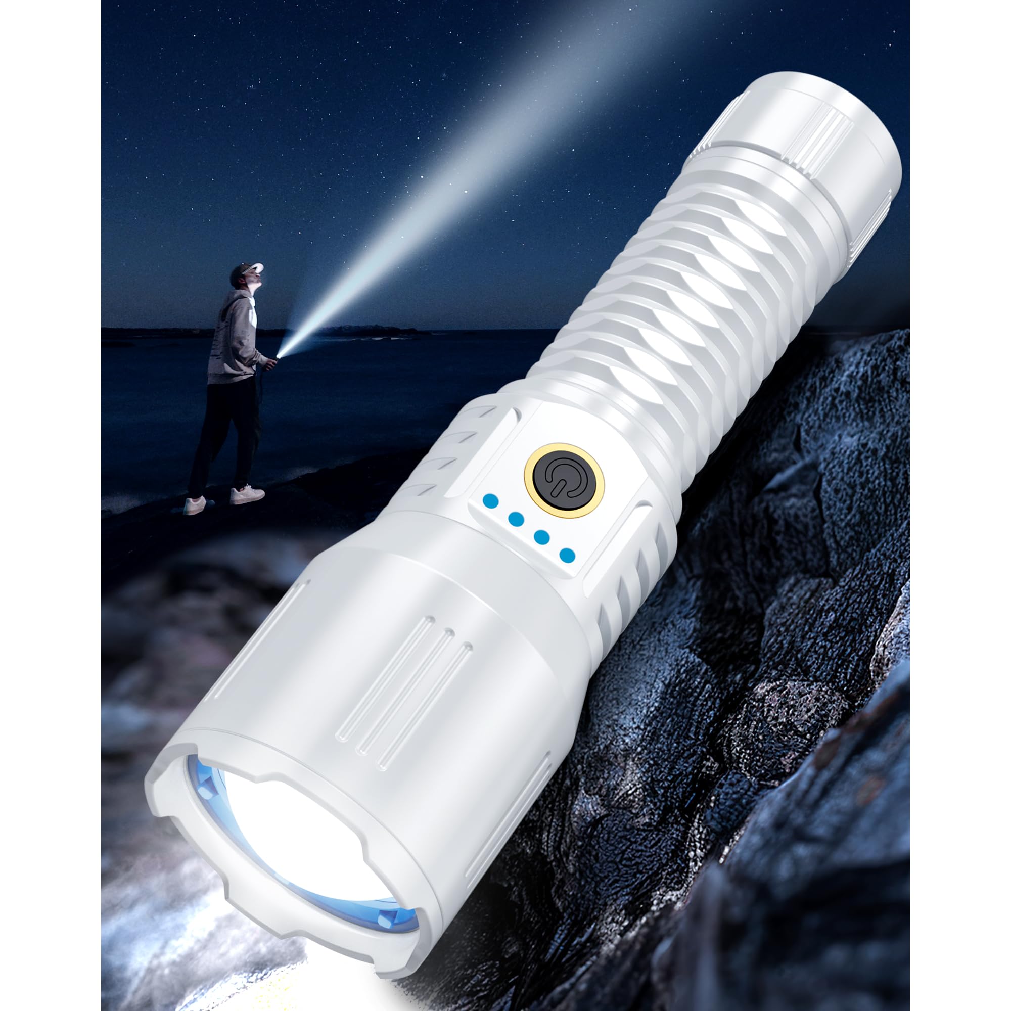 Laser Flashlights 2400.000 High Lumens Rechargeable, Super Bright LED ...