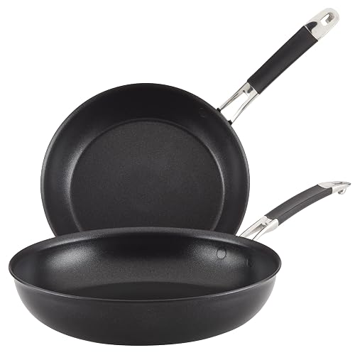 Anolon Smart Stack Hard Anodized Nonstick Frying Pan Set/ Skillet Set ...