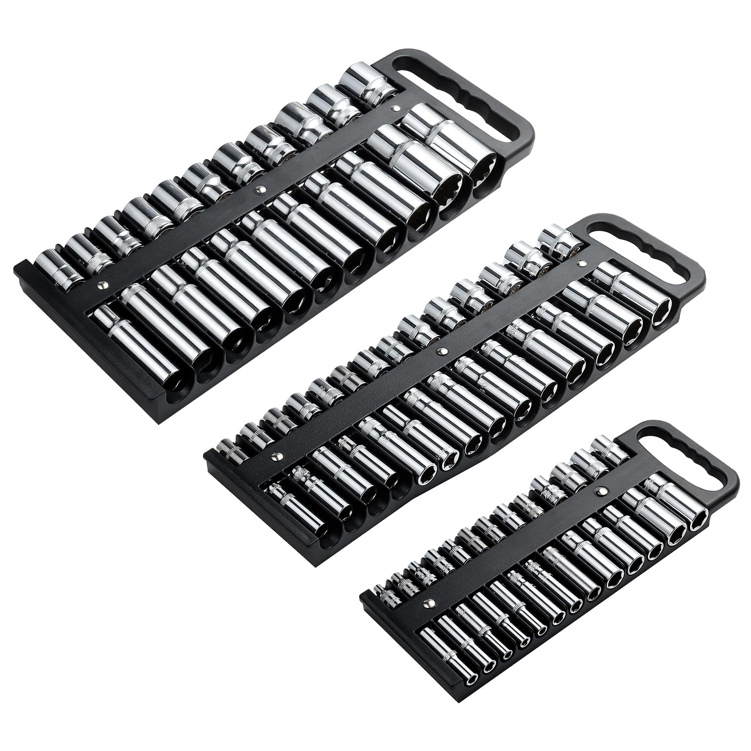 ALOANES Magnetic Socket Organizer, 3-Piece Magnetic Socket Holder ...