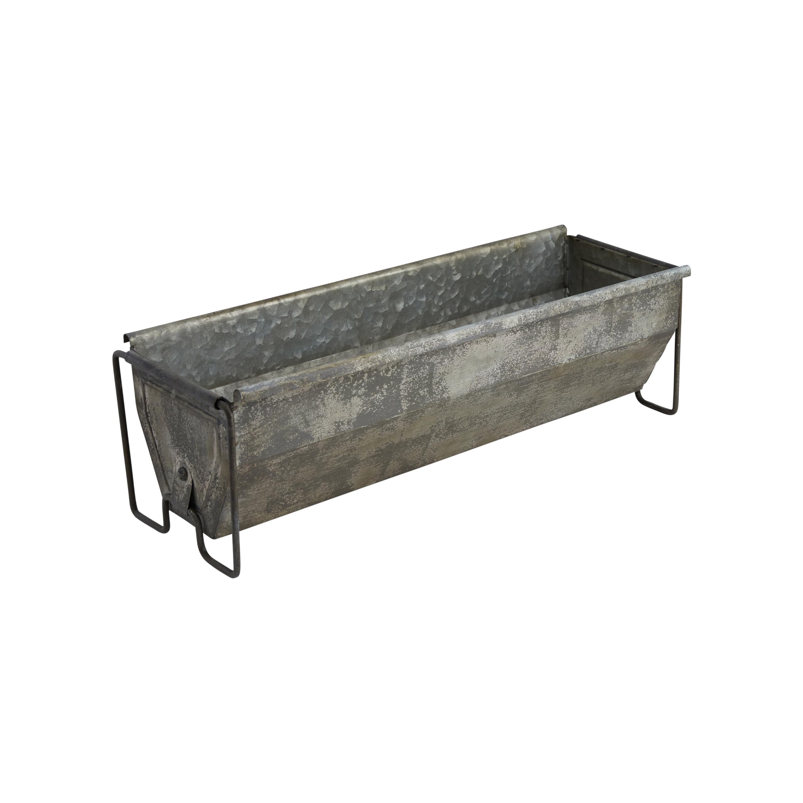 Creative Co-Op Metal Trough Container with Distressed Zinc Finish for ...