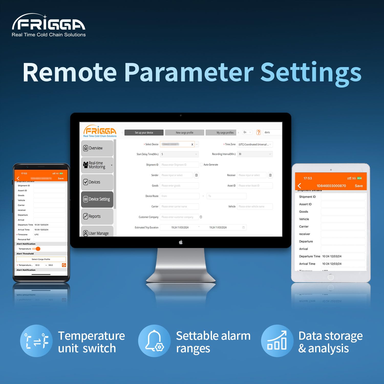 Frigga T70 Pro 4G/5G Temperature & Humidity Monitor Real-Time Reusable ...