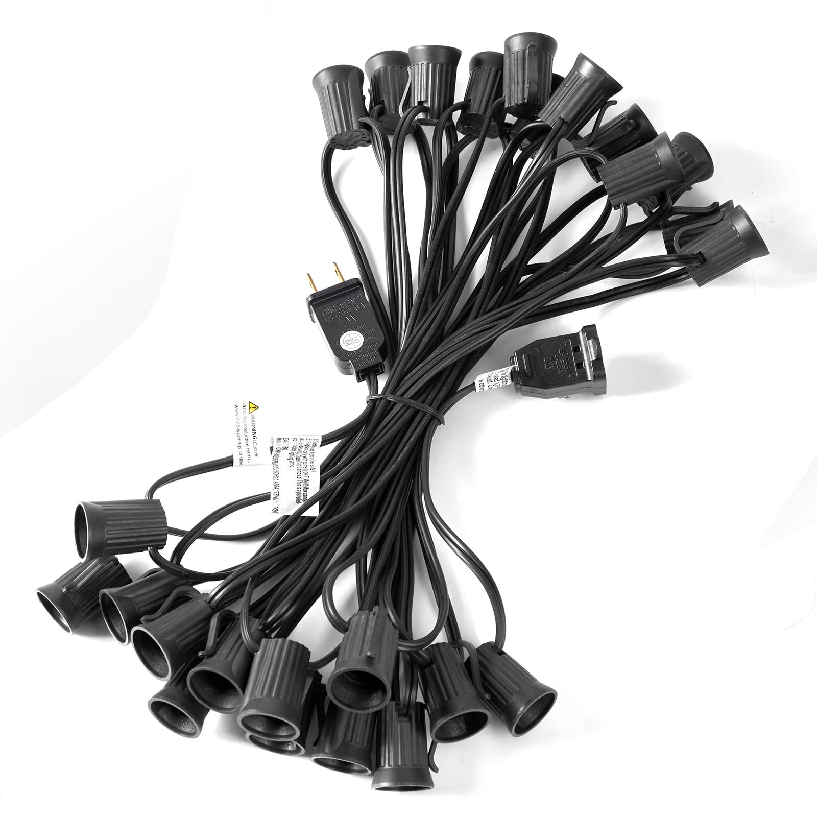 C9 Light Strand 25 FT for E17-12 inch Spacing, Outdoor String Light ...