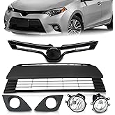 Amazon.com: KARPAL Front Bumper Grille Upper and Lower Grill Set with ...