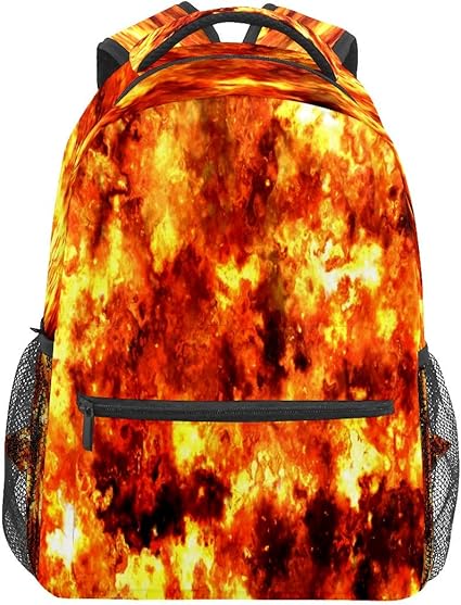 Fireball Fire Explosion Business Laptop Backpack Travel Hiking Camping ...