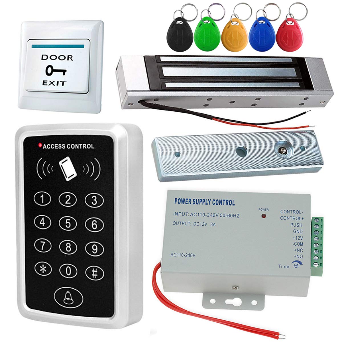 Buy LEXI 1000 Users 125KHz RFID Keypad Access Control System Kit + 180KG(380lbs) Electric ...