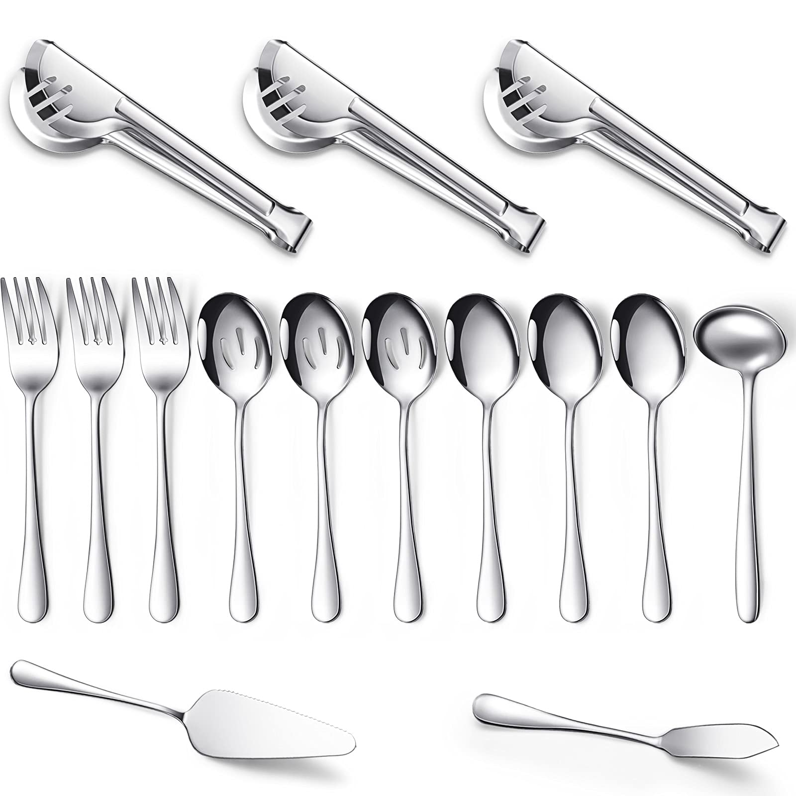 Patelai Serving Utensils Set Include Large Spoons Slotted Spoons Forks ...