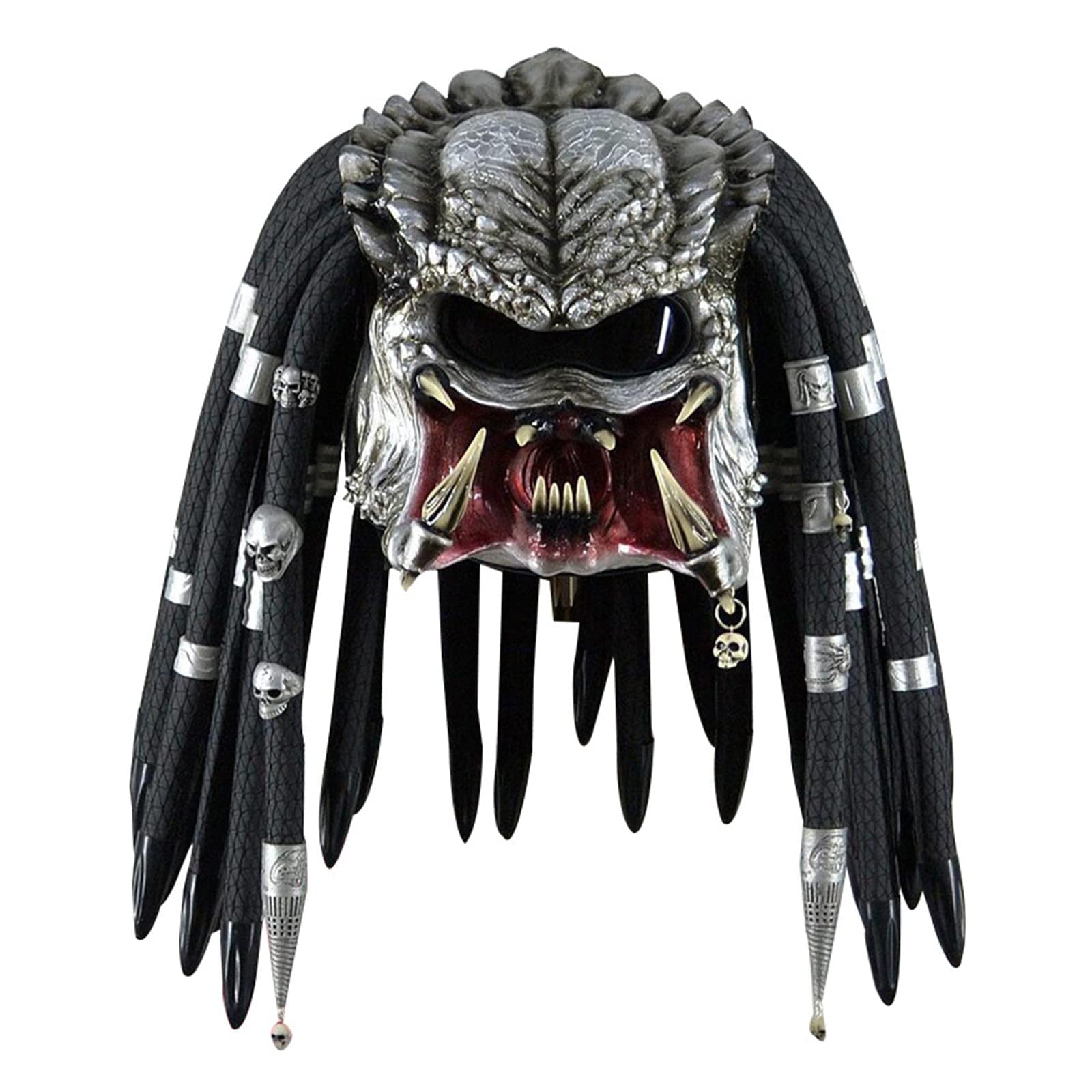 Bulex Predator Mask with Dreads Hair Scary Alien Full Head Headwear ...