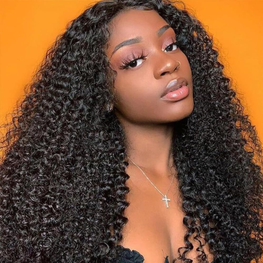 Fuduete 20 Inch Curly Half Wig Human Hair 180 Density 3 In 1 Seamless ...