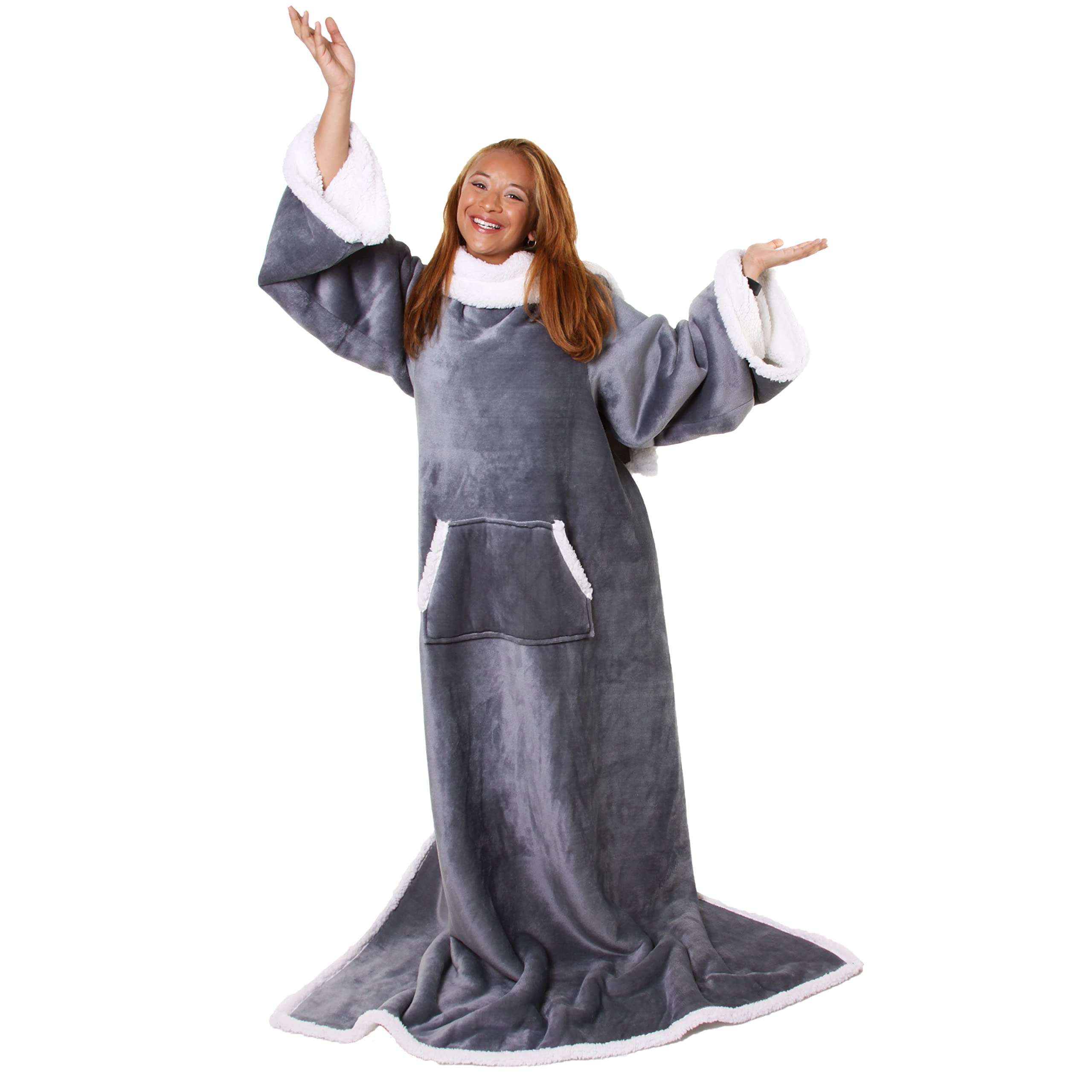 Snuggie Sherpa The Original Wearable Blanket With Sleeves For Adults ...