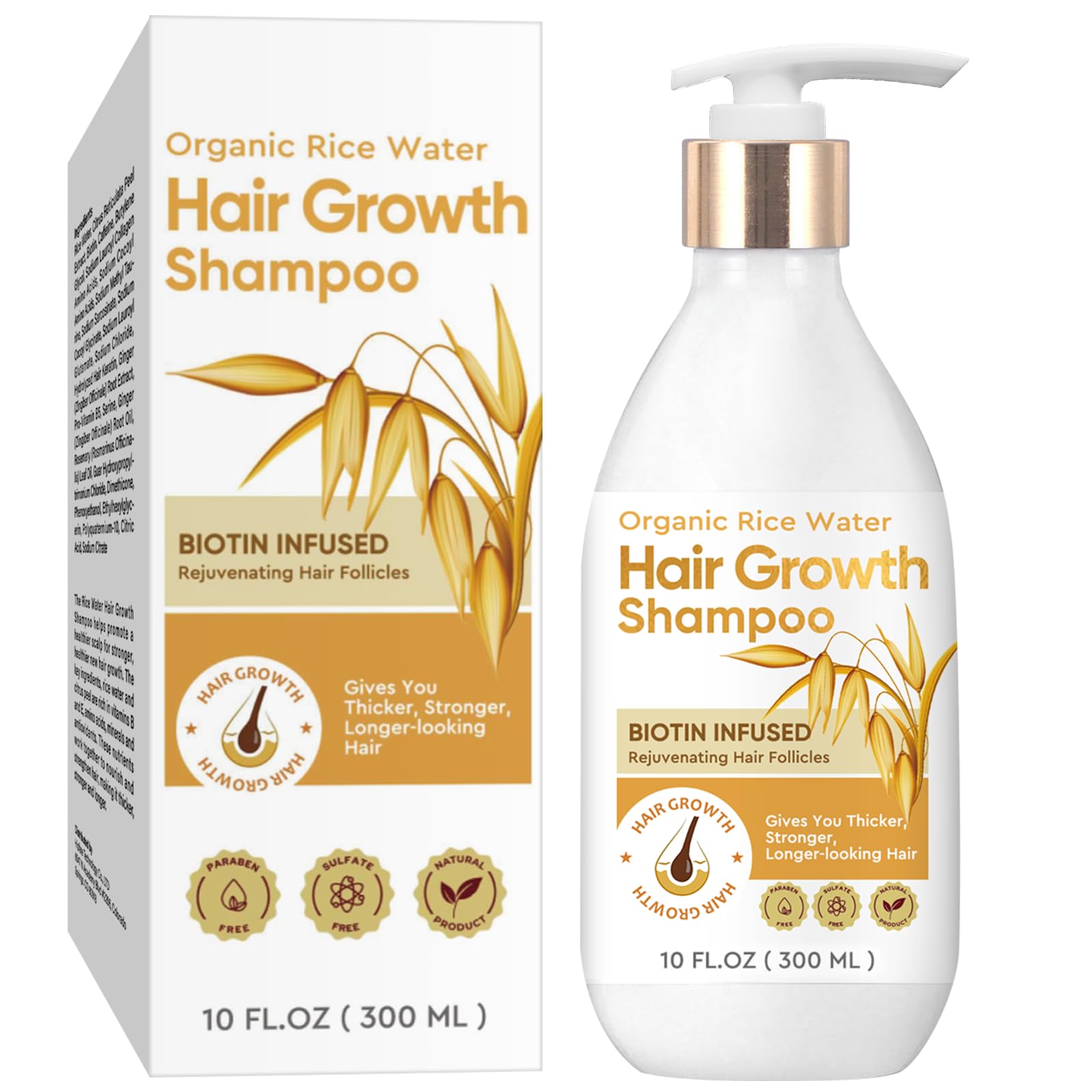 Rice Water for Hair Growth, Natural Fermented Rice Water Shampoo with ...