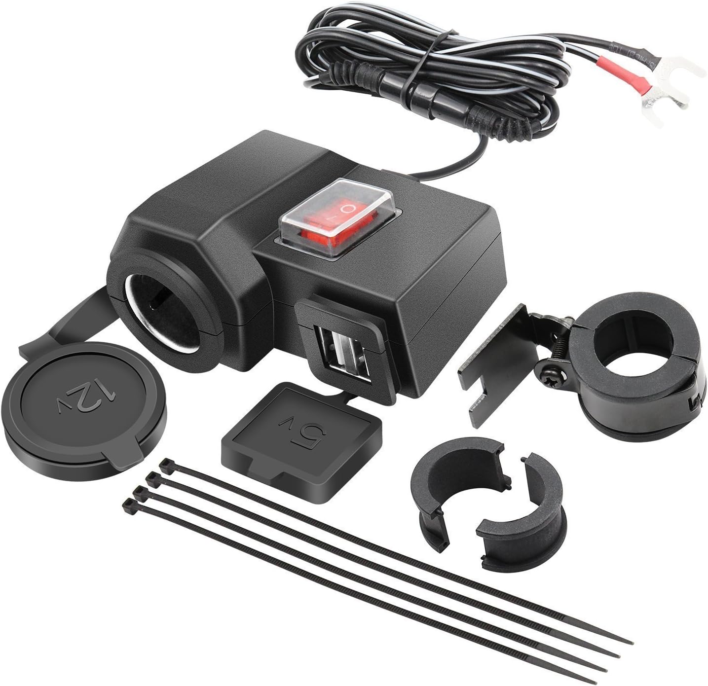 Motorcycle & ATV Black - 2 USB Gopro Samsung Meetou Waterproof ...