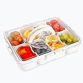 Amazon.com: NOIRUC-CZ Divided Clear Snackle Box with Lid and Handle ...