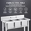 WILPREP Stainless Steel 3 Compartment Commercial Sink with s, Kitche ...