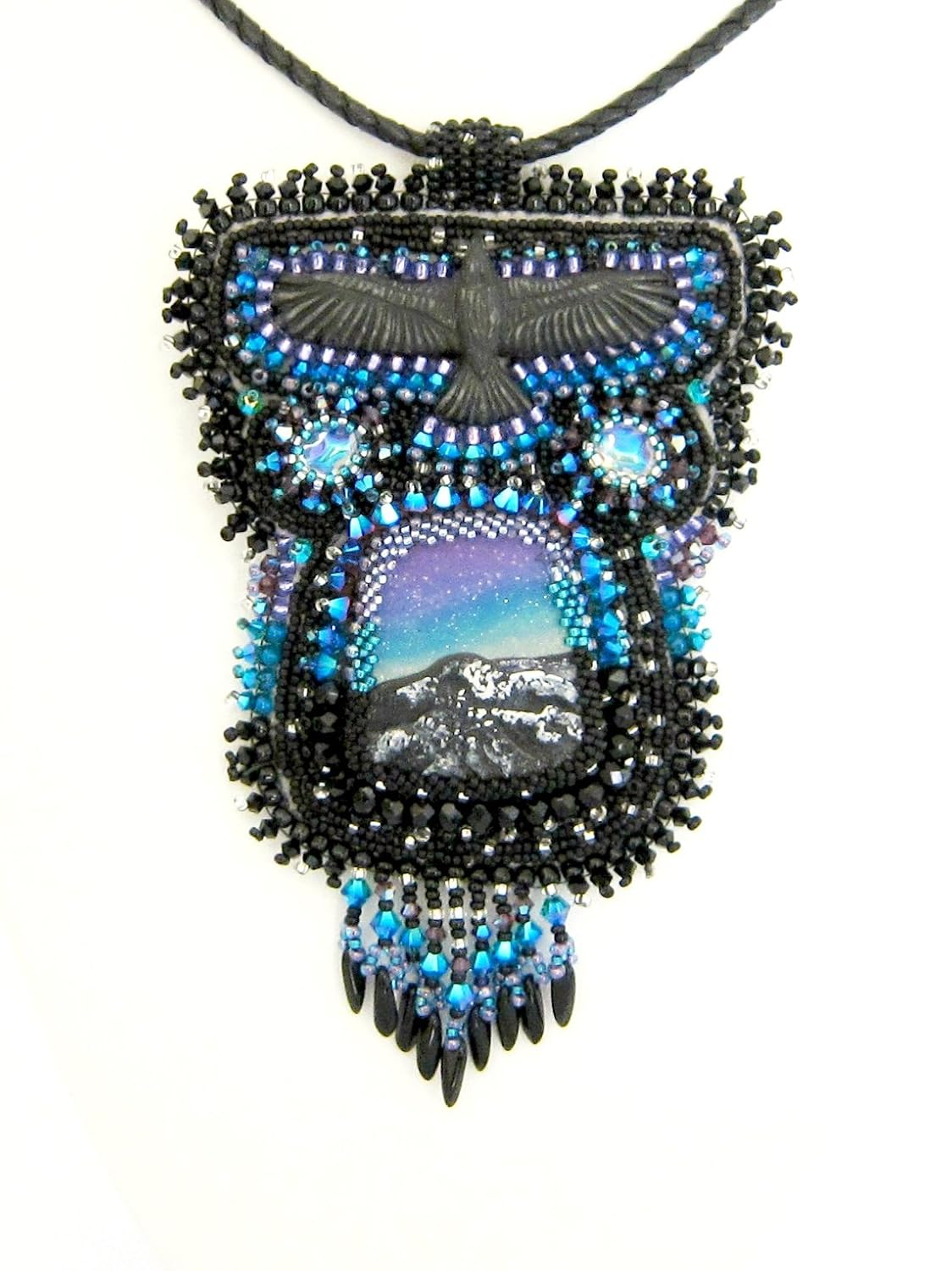 Amazon.com: Northern Lights Beaded Pendant Necklace: Handmade