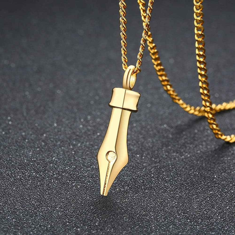 Diseño elegante colgante pluma para hombres brillante acero inoxidable ...