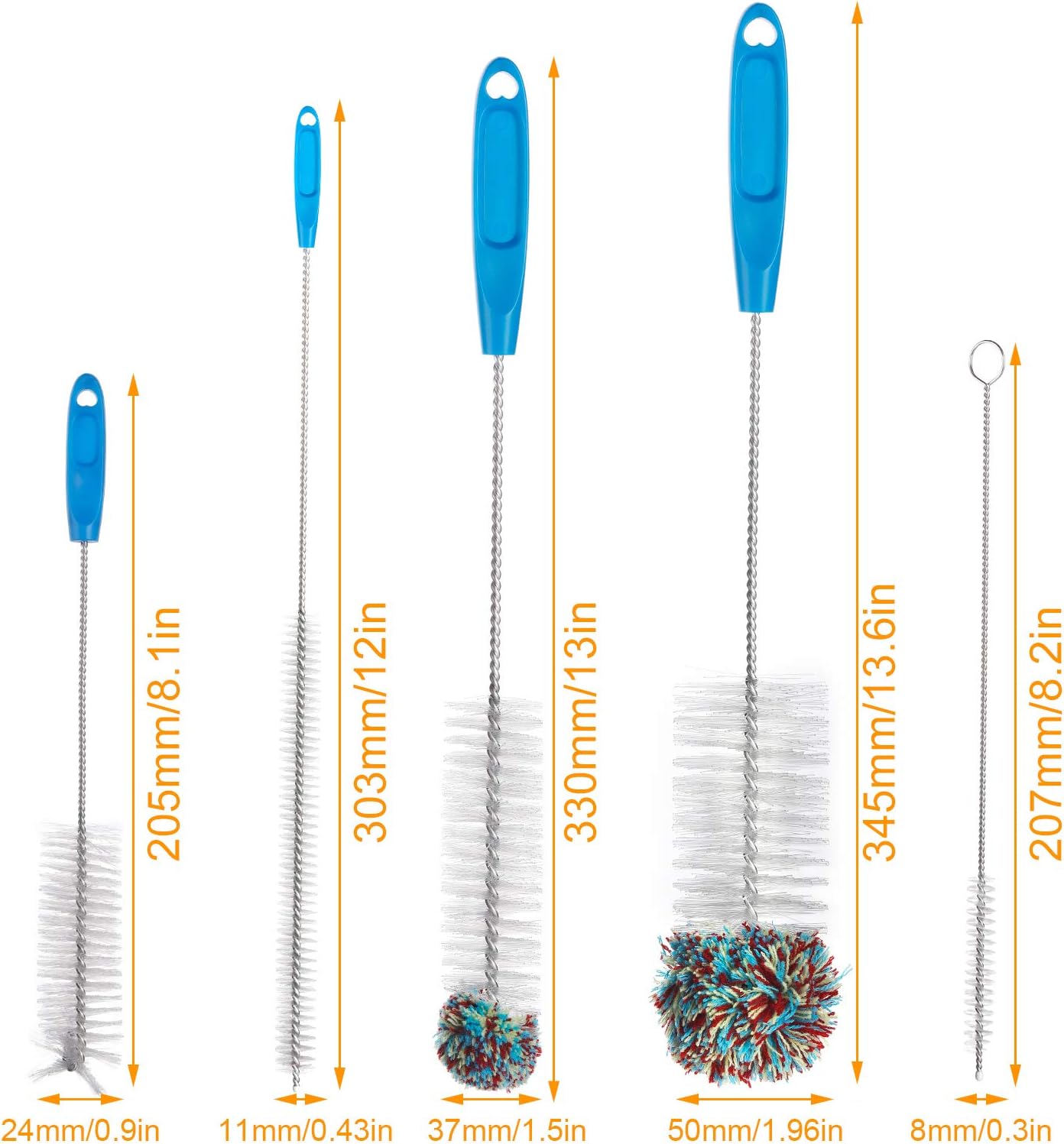 5Pcs Bottle Brushe，Bottle Cleaning Brushes, for Long Narrow Neck ...