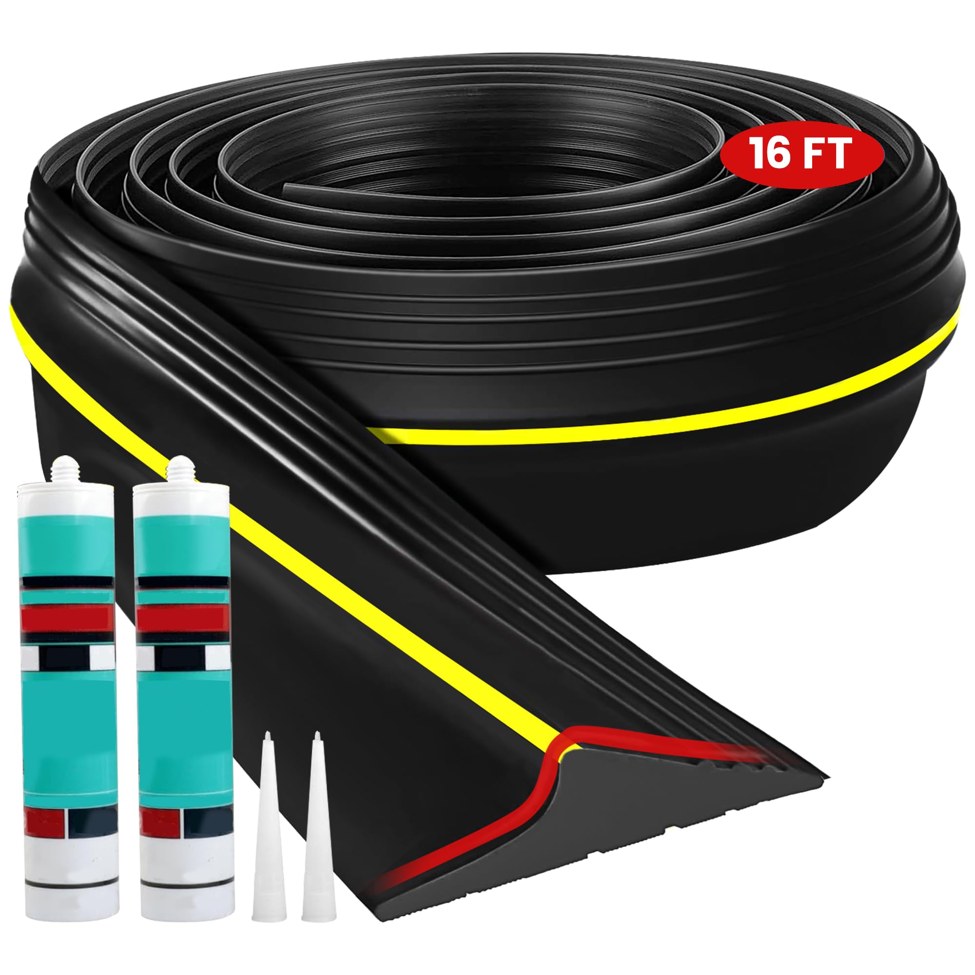 PETOX 16Ft Universal Garage Door Bottom Threshold Seal Strip with 2 A ...