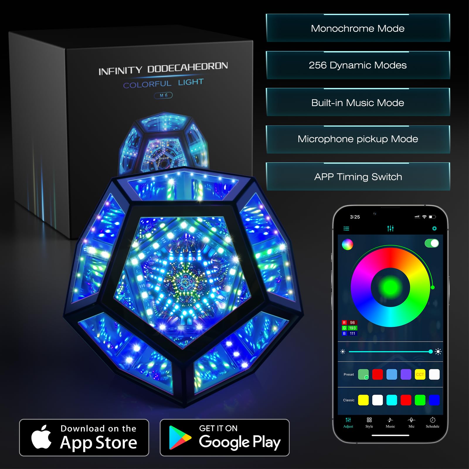 Mua Infinity Mirror Light Infinite Dodecahedron Color Art Light for ...