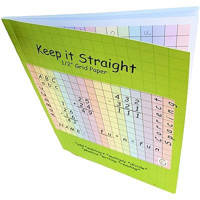 Buy ADHD, Colored grid paper pad, 90 pages, Math, Writing, Early ...