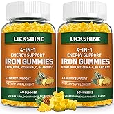 Amazon.com: 2 Pack Vegan 80MG Iron Supplement Gummies for Women & Men - Vitamin A, C, B for ...