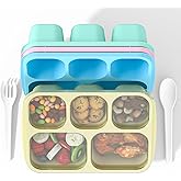 Amazon.com: Bento Box Adult Lunch Box - 4 Pack, 5 - Compartment Meal Prep Container for Kids ...