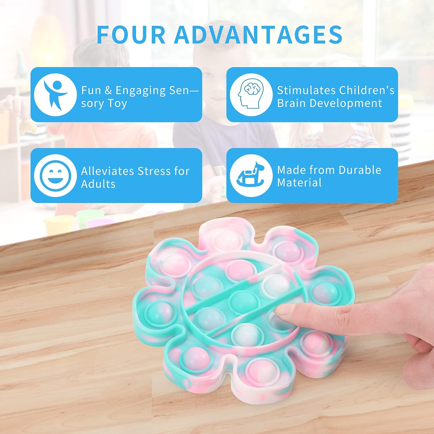 Push Pop Pop Bubble Sensory Fidget Toy, Extrusion Bubble Fidget Sensory ...