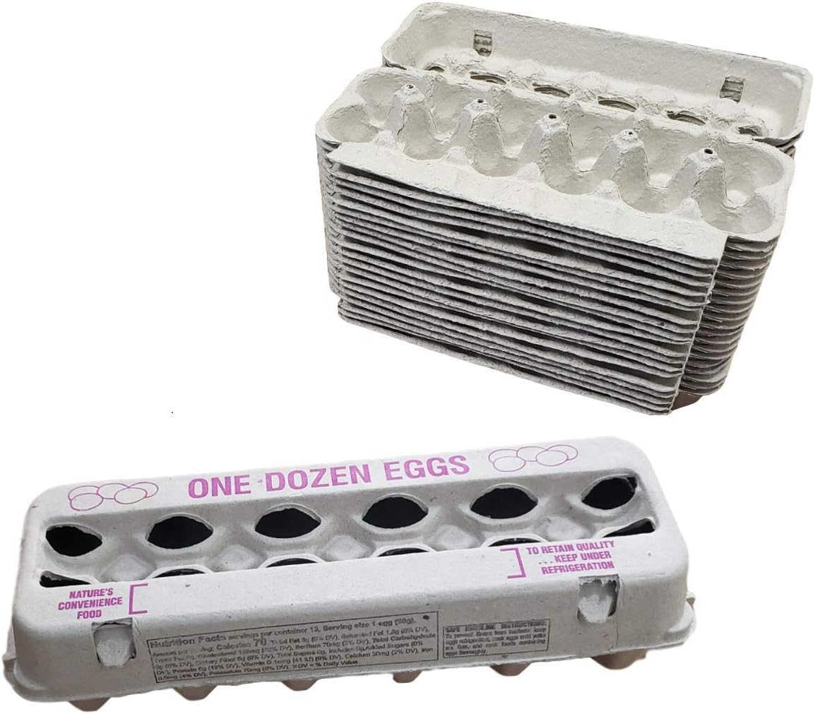 Amazon.com: Printed Natural Pulp Egg Cartons Holds Up to Twelve Eggs (1 ...