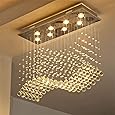 Linght W31.5" X H110" Modern Chandelier Rain Drop with 11 Crystal ...