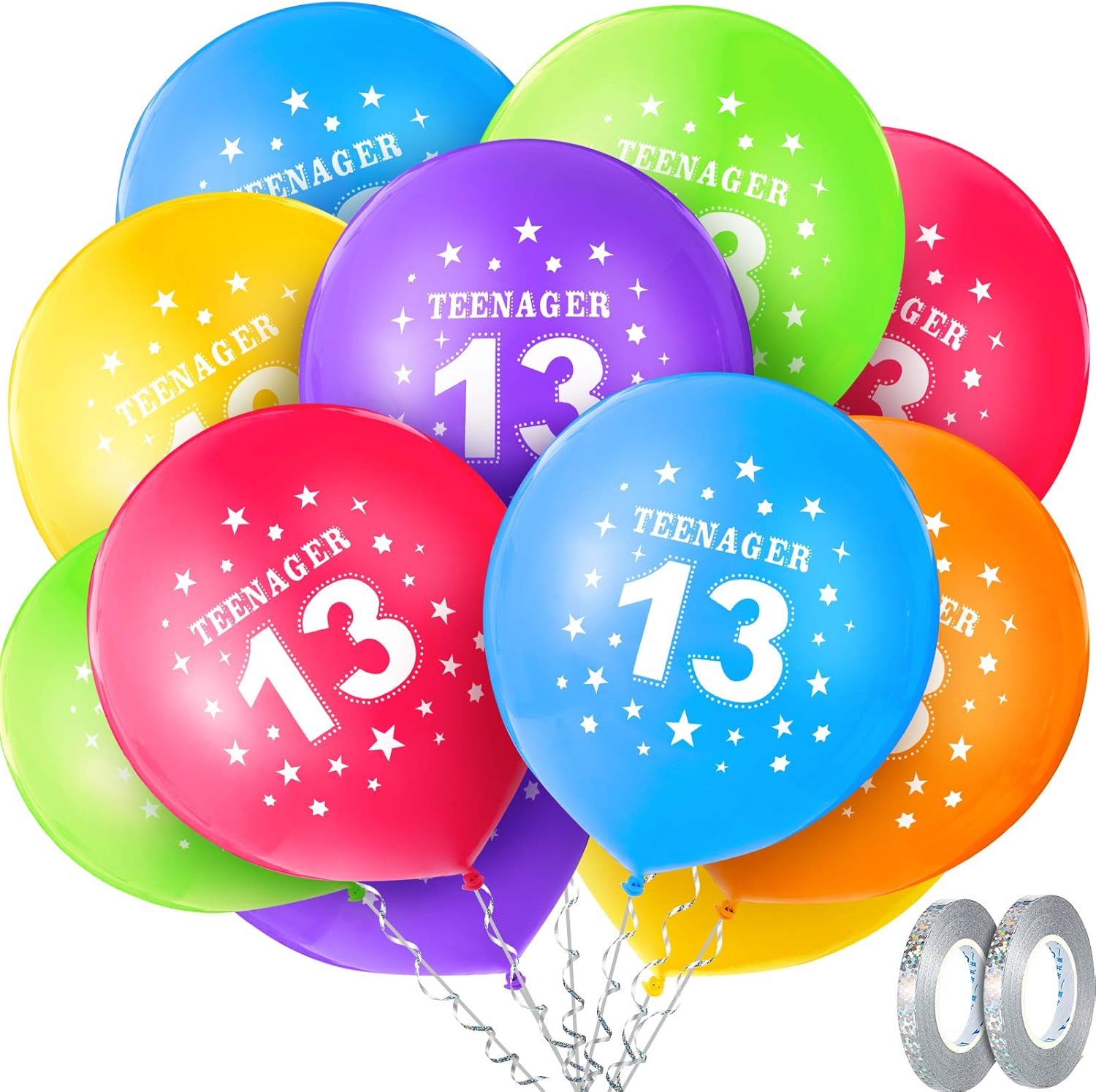 13th Birthday Balloon Kit, Includes 30 Pieces 12 Inches Teenager ...