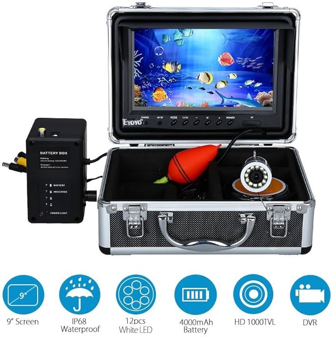 Uphig 9"Monitor 1000TVL Fisch Finder Unterwasser wasserdicht Angeln ...