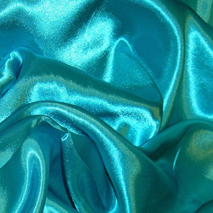 Turquoise Silky Satin Dress Fabric Plain Satin Material44/45" Width ...
