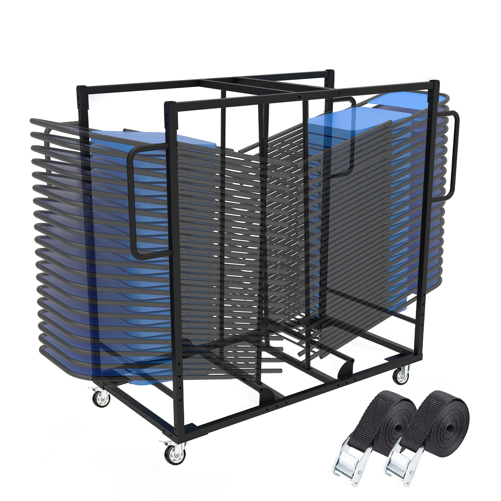 Folding Chair Cart, Folding Chair Dolly With Angle Stacking And 500LBS ...