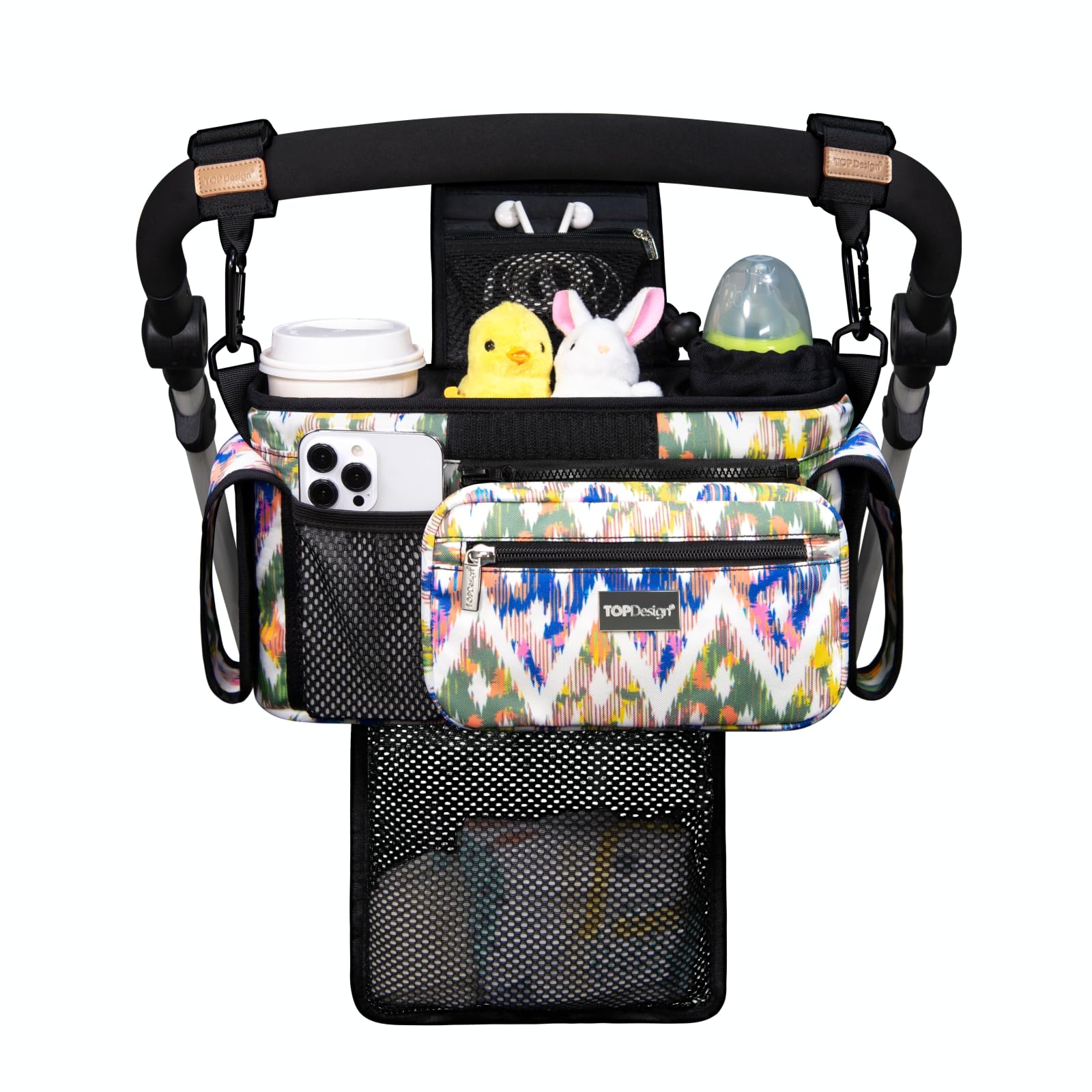TOPDesign Universal Baby Stroller Organizer, Stroller Caddy with ...