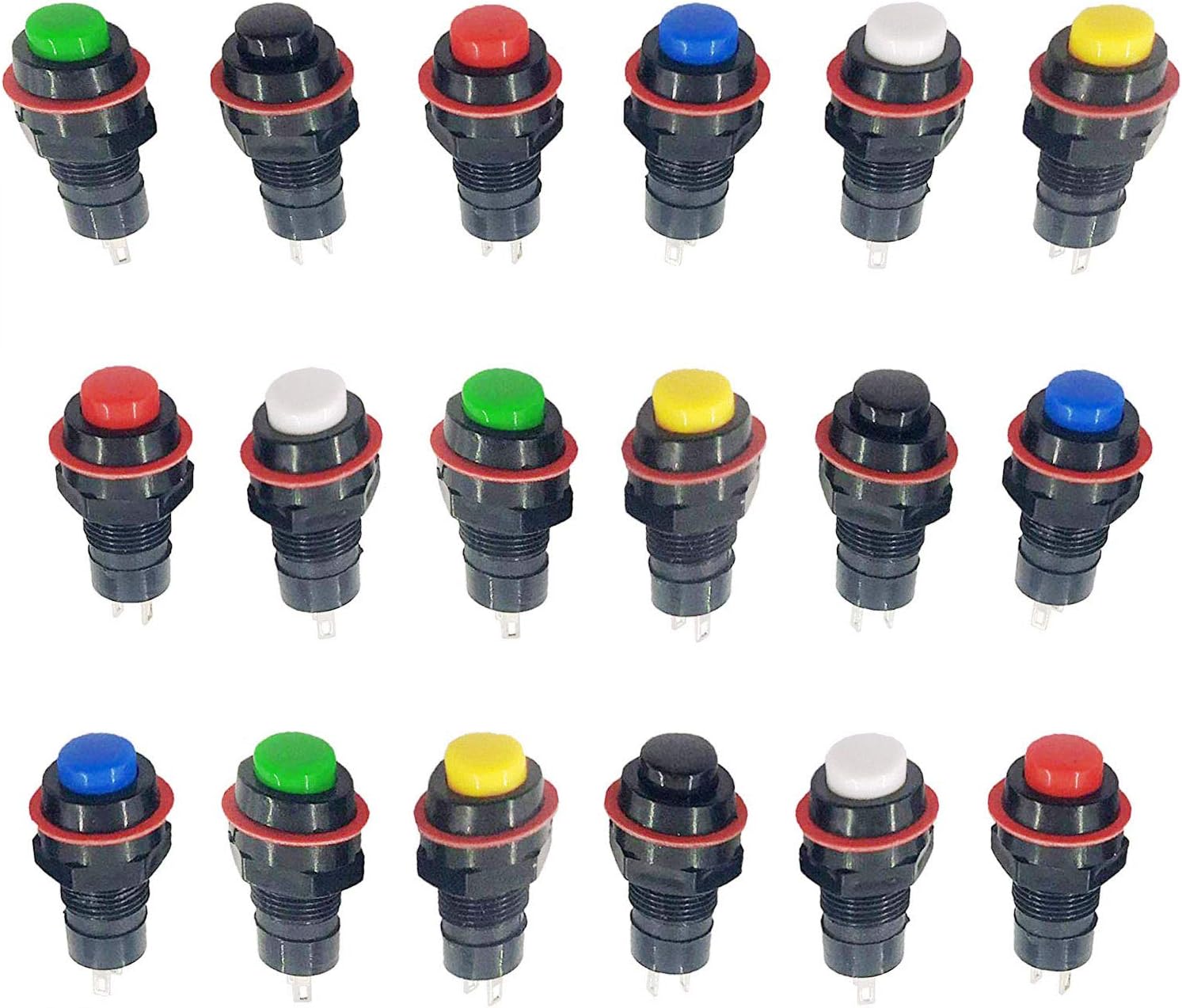 Amazon.com: (18Pcs) MCIGICM 12mm Self-Locking Latching Push Button ...