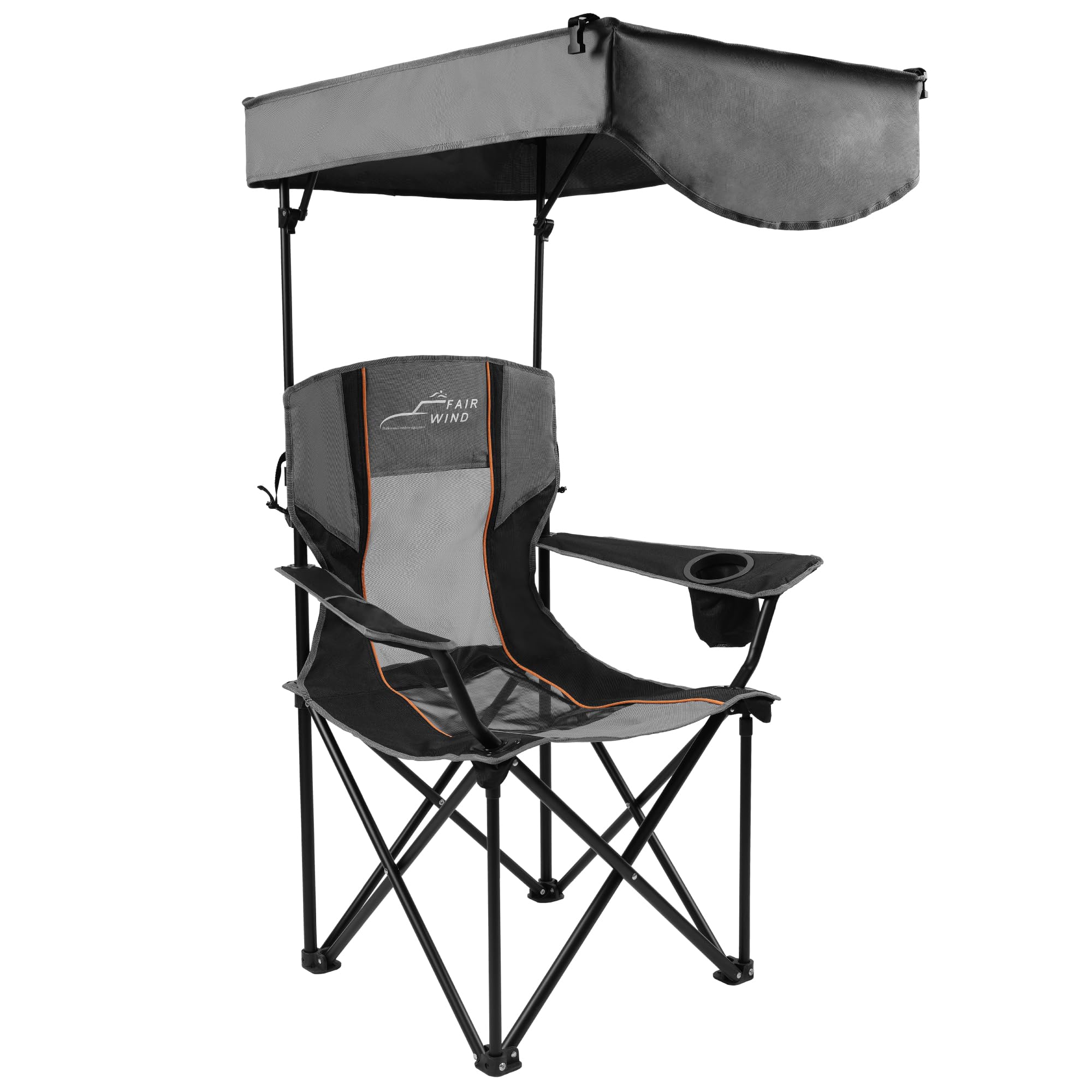 FAIR WIND Oversized Camping Lounge Chair with Adjustable Shade Canopy ...