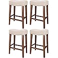 Amazon.com: PrimeZone Counter Height Bar Stools Set of 4 - Backless ...