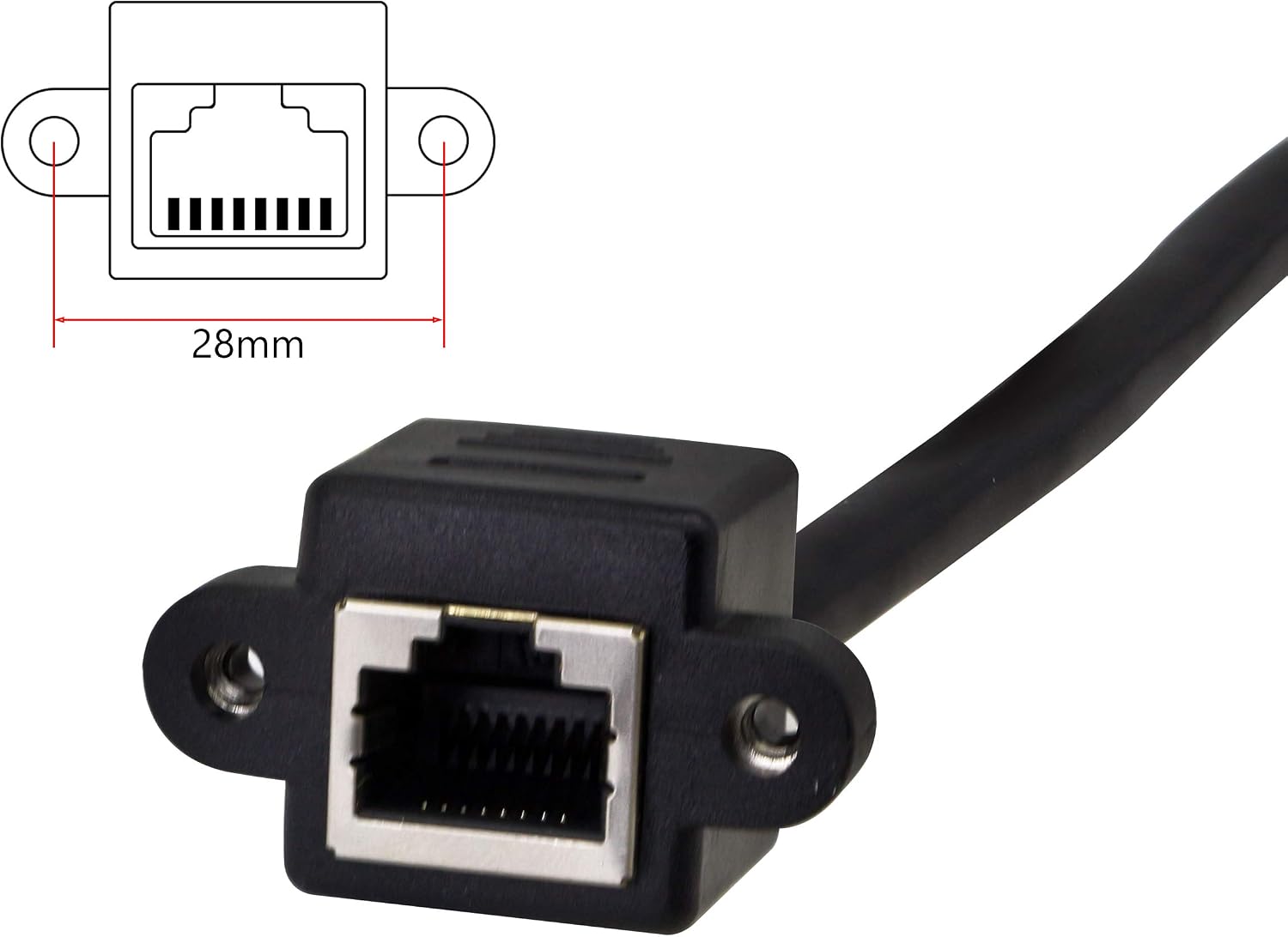 CERRXIAN 11.8 Inch Cat6e RJ45 Male to Female Shielded Ethernet Network ...