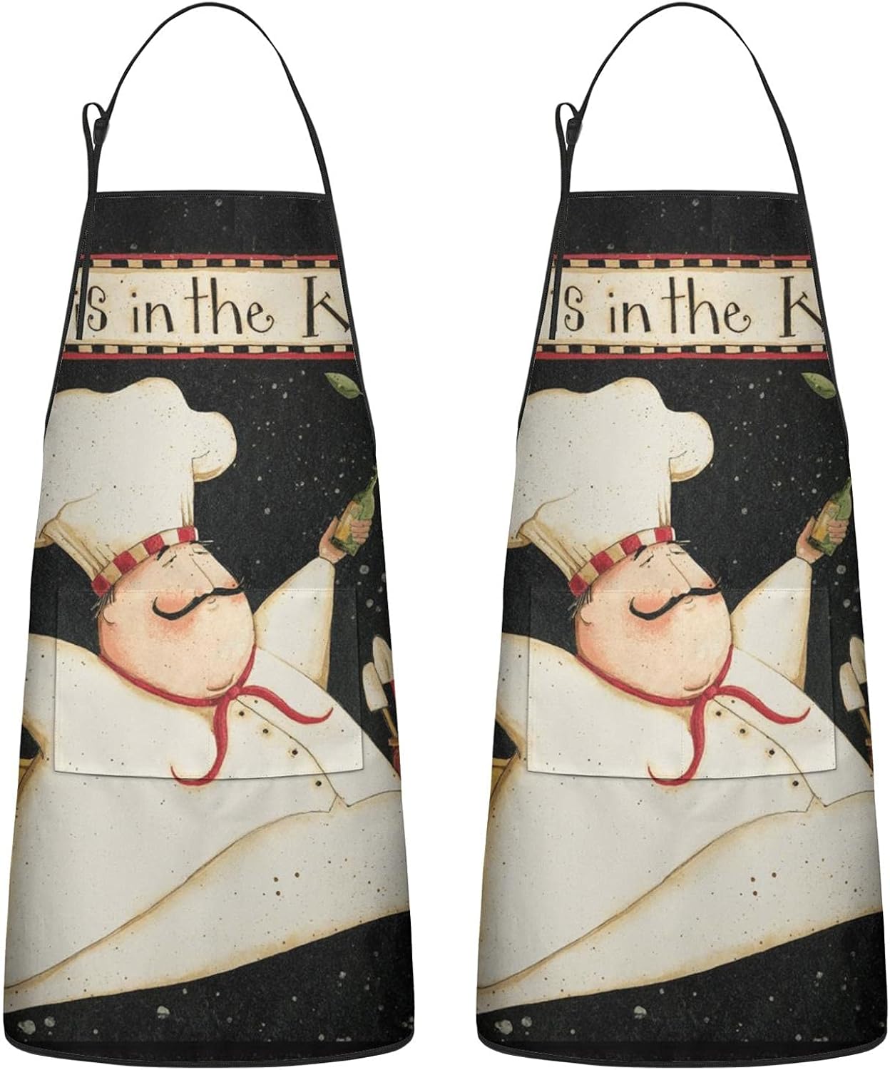Demvemin 2 Pack Adjustable Fat Chef Today's Special Salad Bib Apron ...